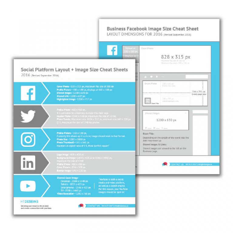 Social Media Image Sizes Cheat Sheets - HT Designs